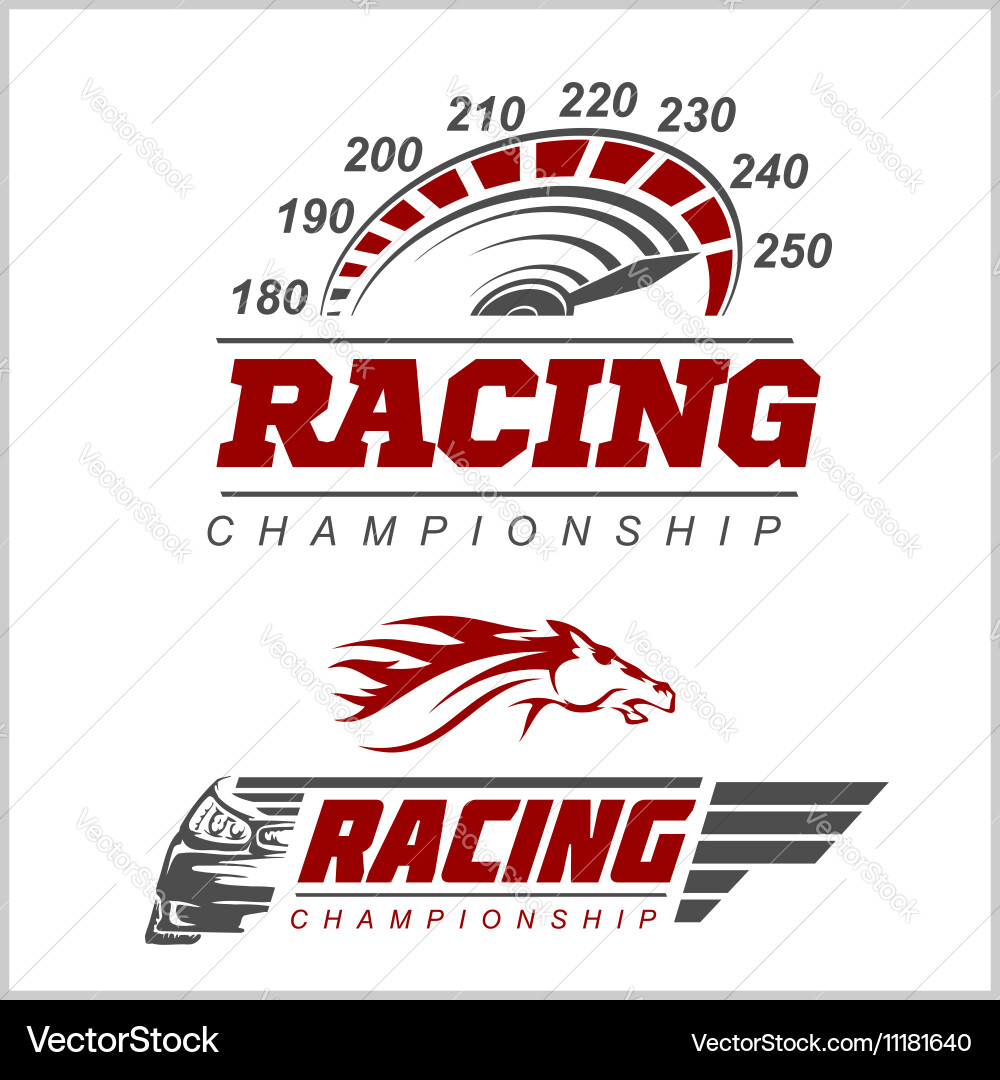 Racing championship logo Royalty Free Vector Image