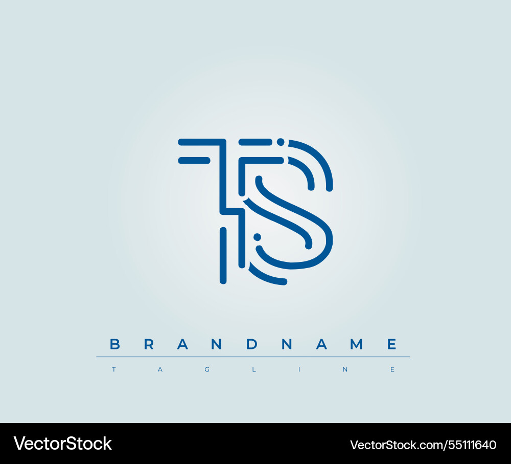 Ts technology letter logo template Royalty Free Vector Image