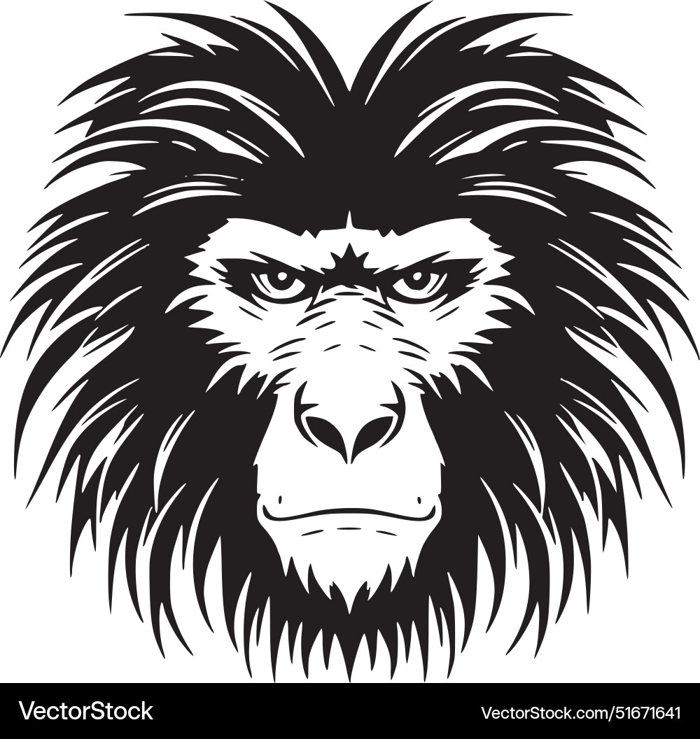 Baboon - minimalist and flat logo Royalty Free Vector Image