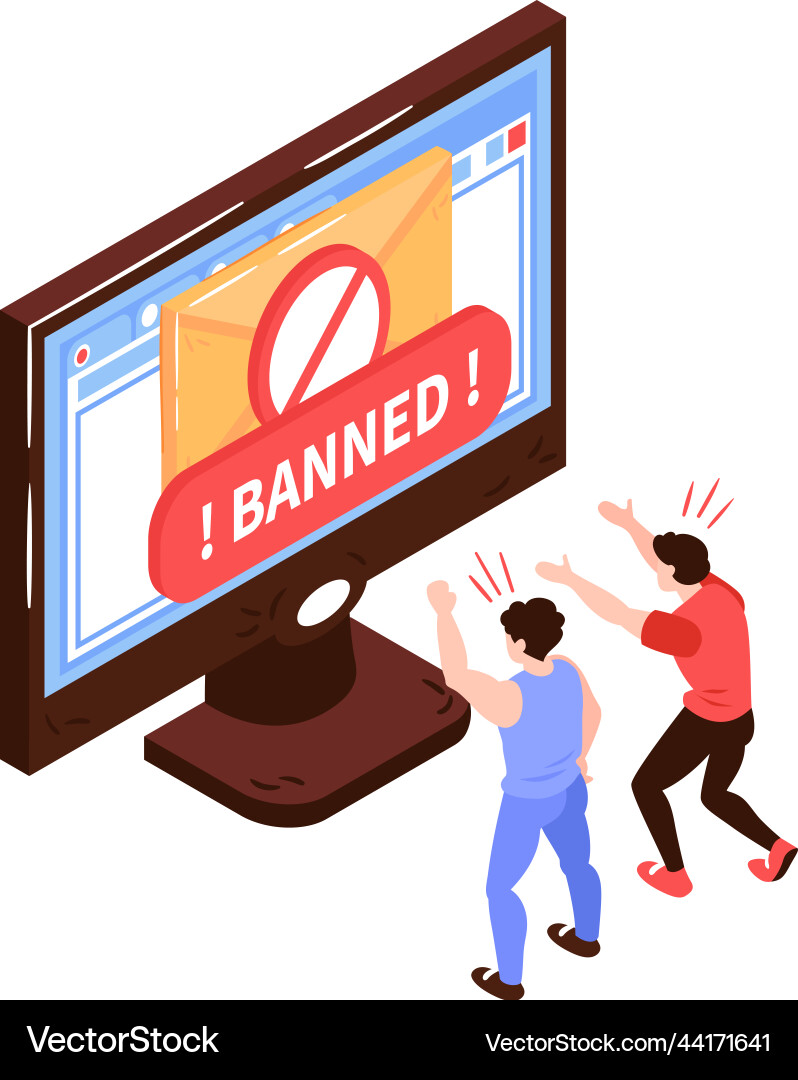 Banned website concept Royalty Free Vector Image