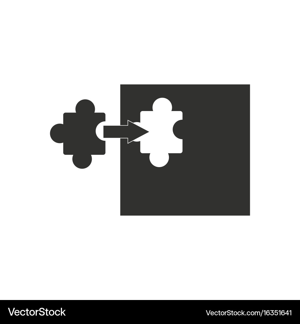 Black icon on white background last piece puzzle Vector Image