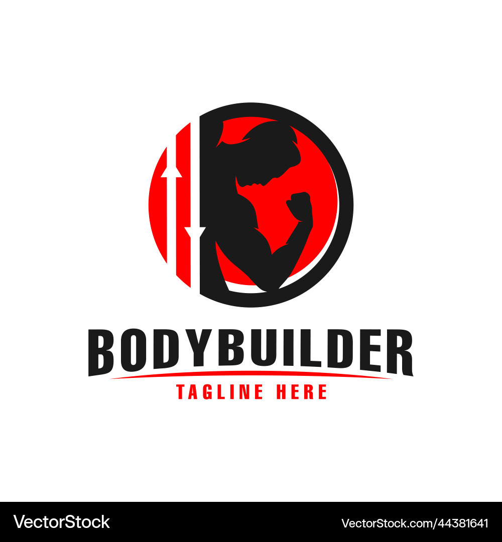 Bodybuilding Shield Logo Royalty Free Vector Image