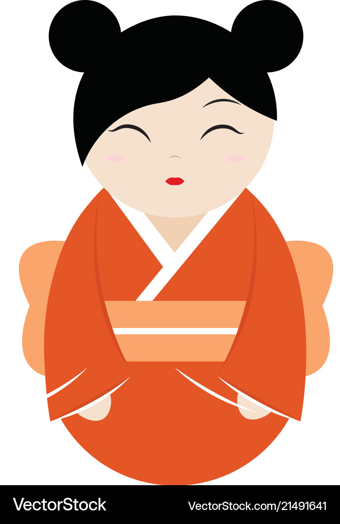 Cute geisha character Royalty Free Vector Image