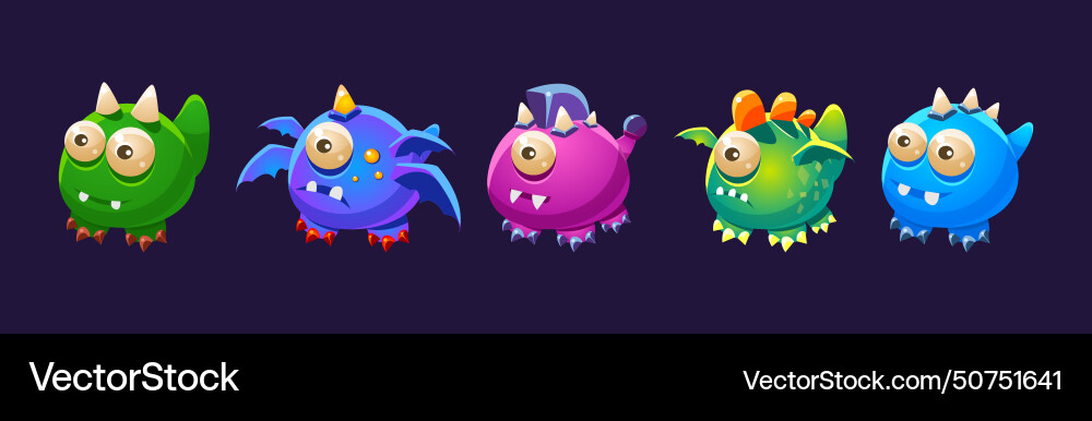 Funny monster with bulging eyes and wings Vector Image