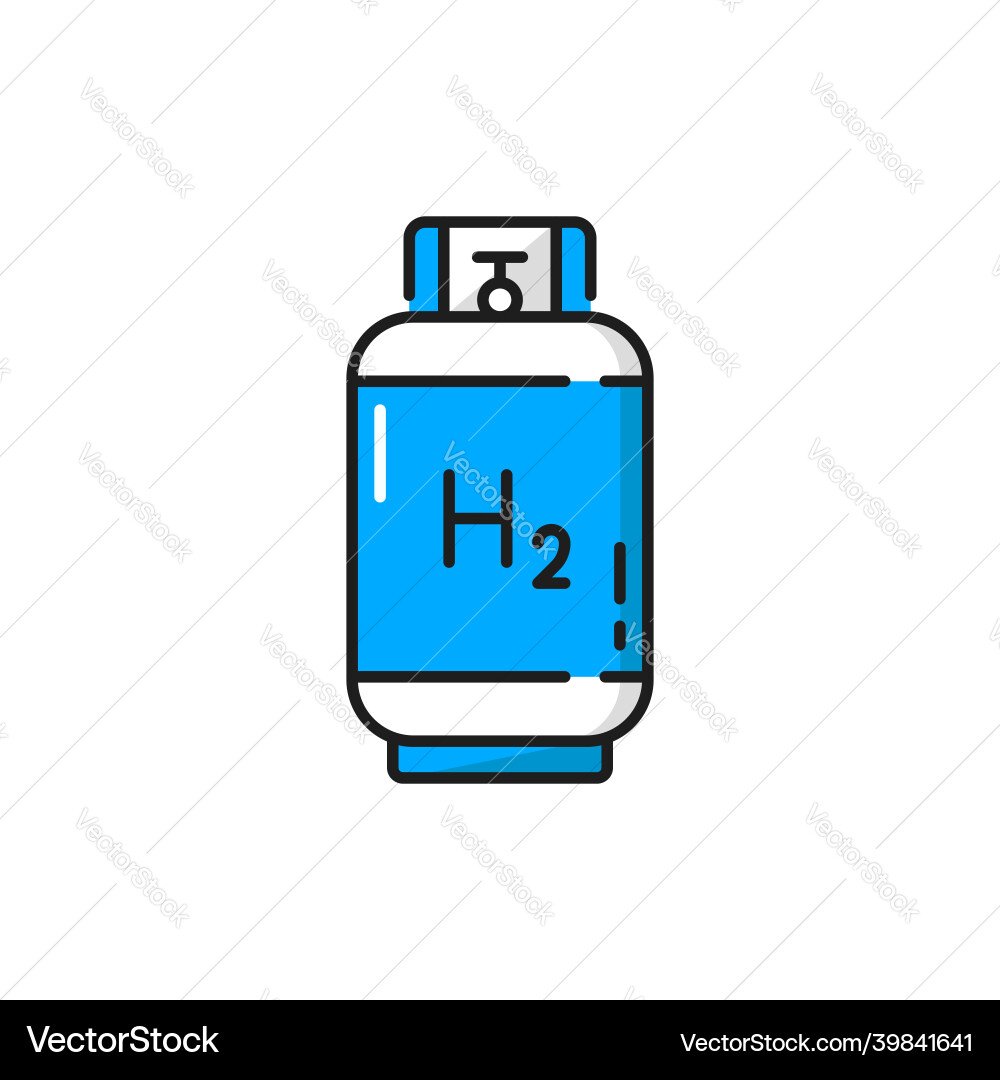 H2 flammable liquid icon tank with hydrogen gas Vector Image