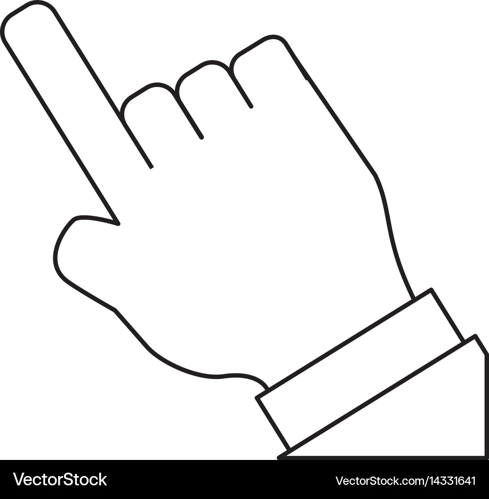 Hand touching something Royalty Free Vector Image