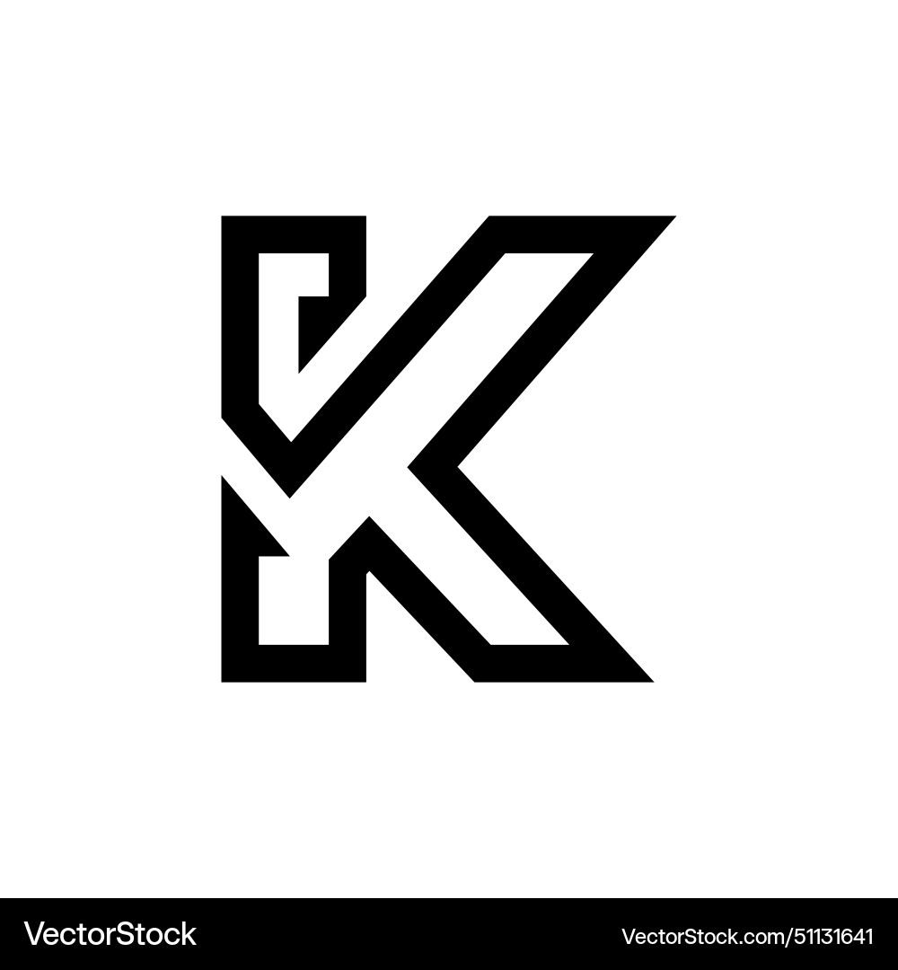 Letter k line art creative minimal elegant Vector Image
