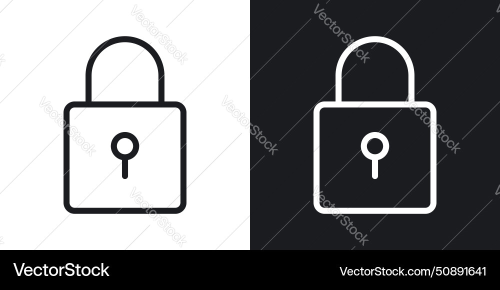 Padlock icon set lock unlock key symbol Royalty Free Vector