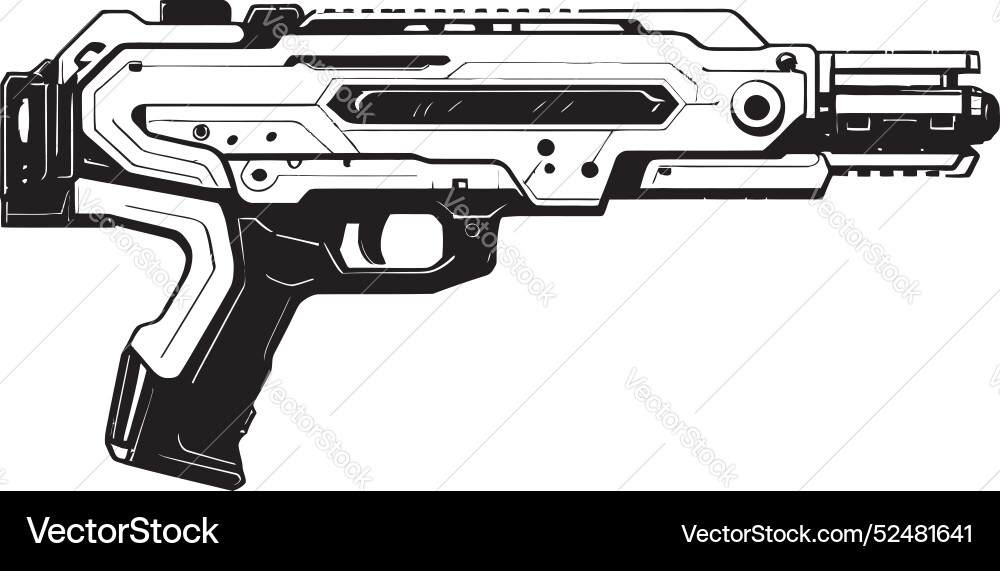 Quantum blaster gun symbol neutron shooter Vector Image