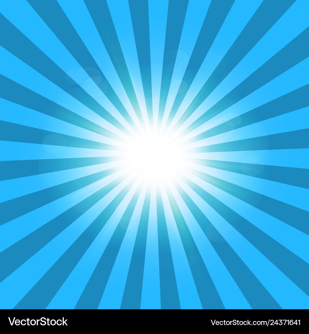 Ray blue background sun Royalty Free Vector Image