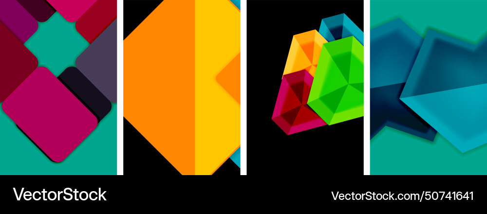 Set of geometric poster backgrounds Royalty Free Vector