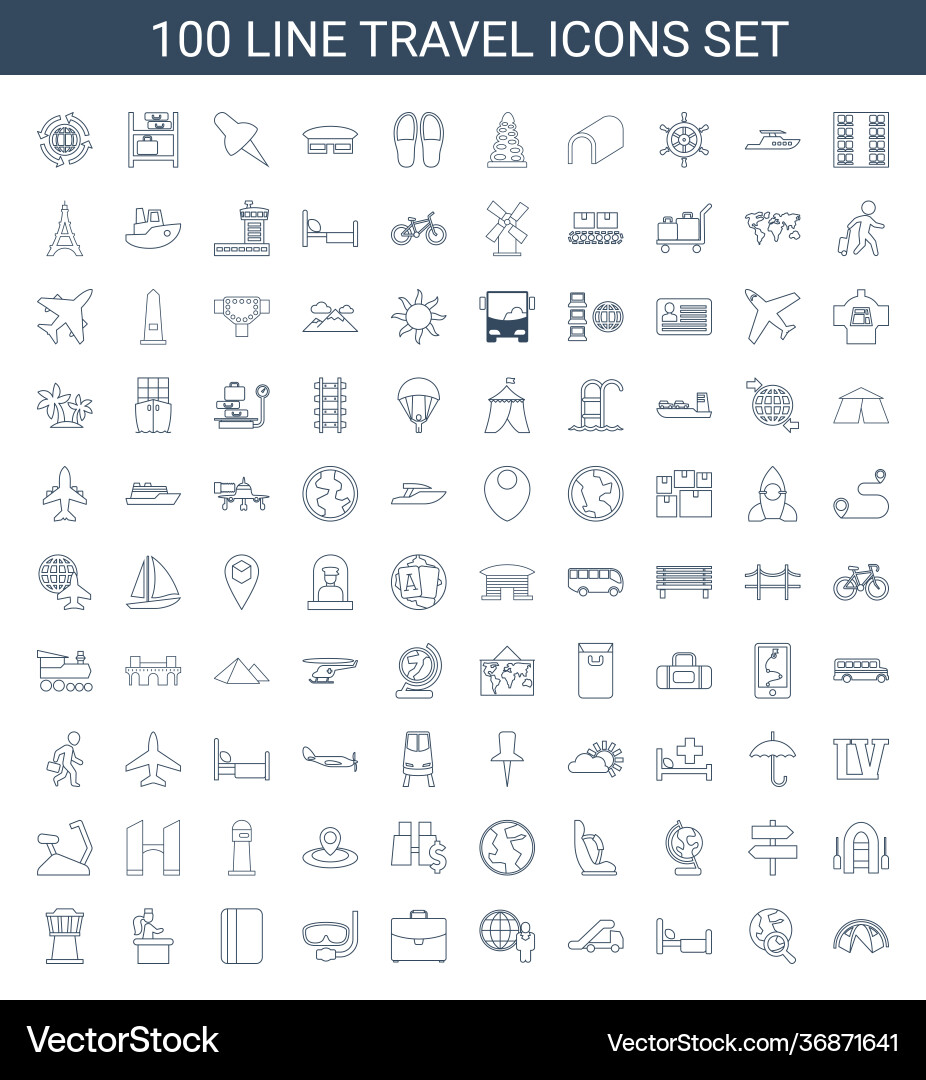 Travel icons Royalty Free Vector Image - VectorStock