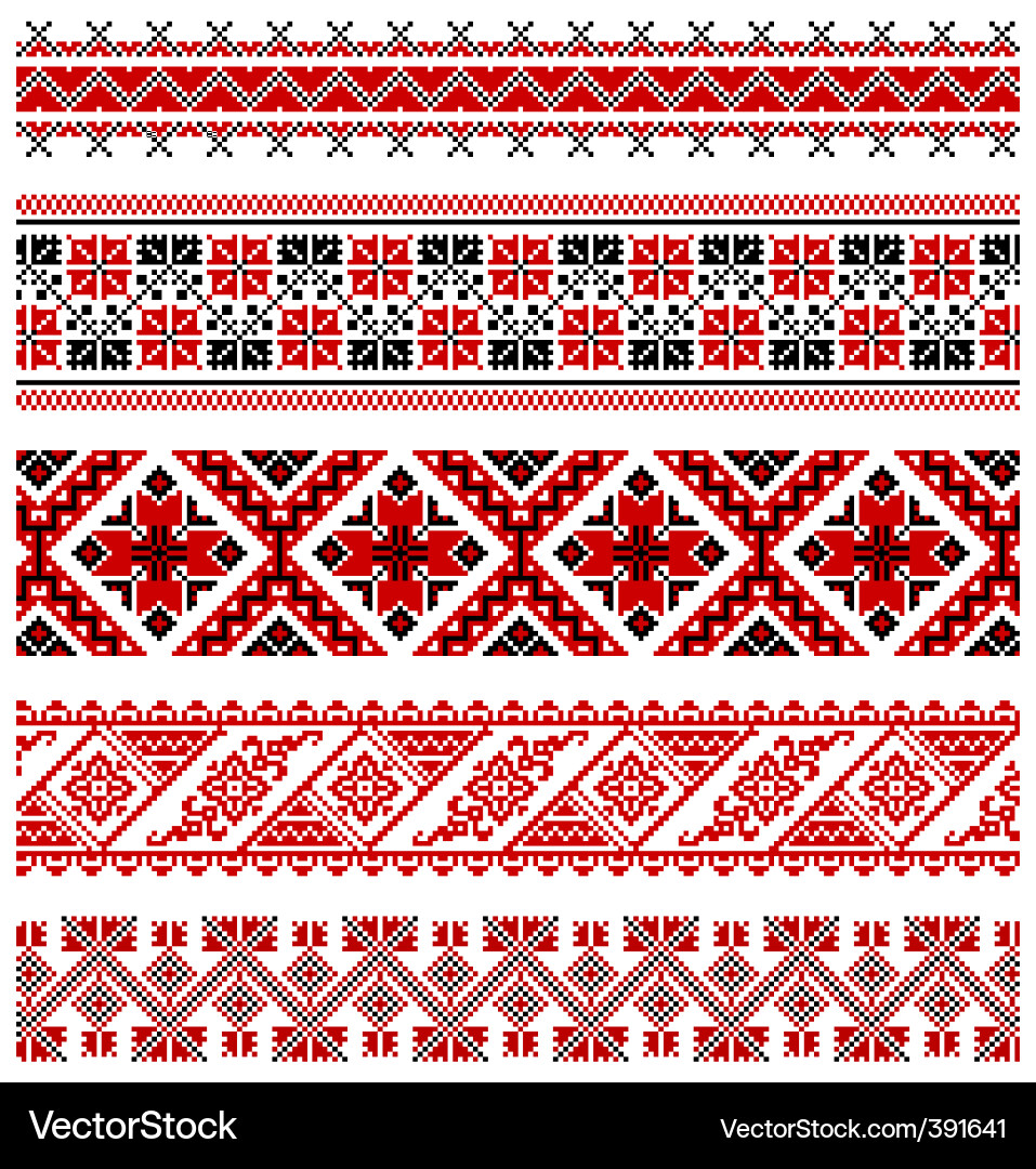 Ukrainian Embroidery Pattern Royalty Free Vector Image