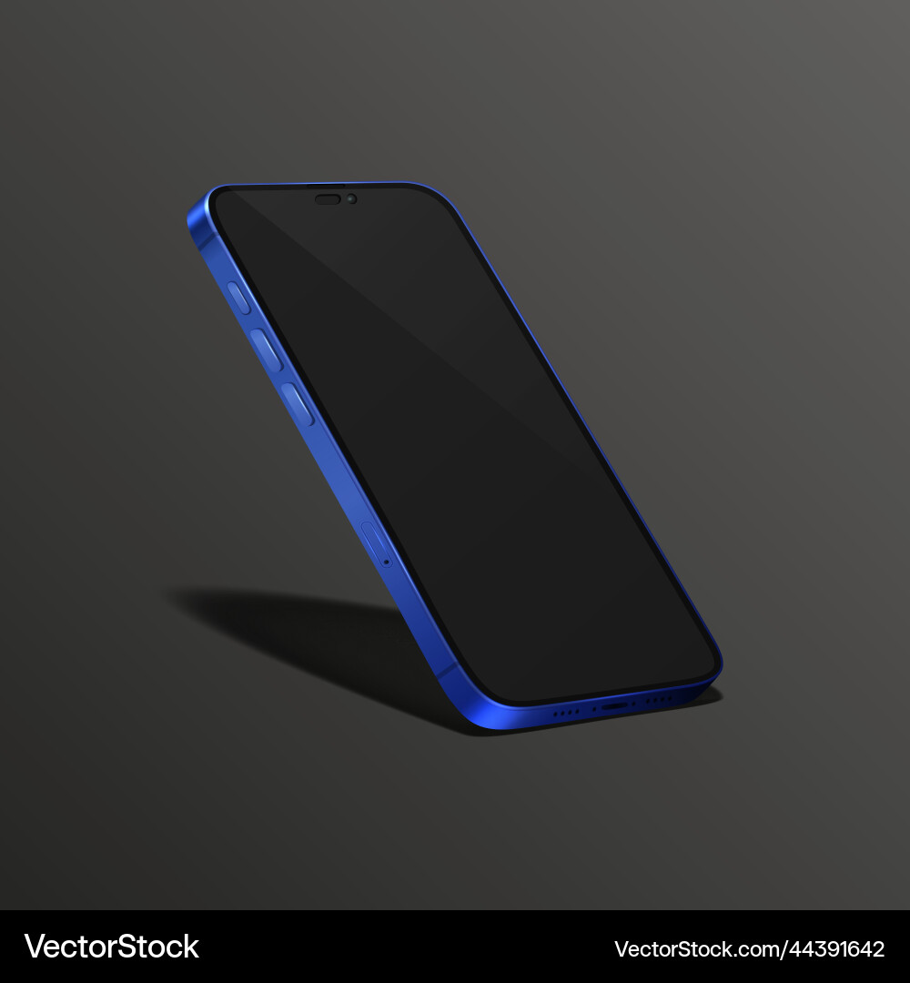 3d realistic blue modern smartphone design Vector Image
