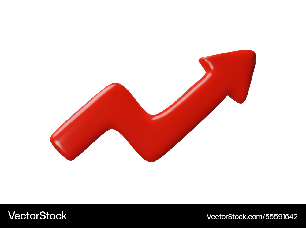 3d render red growth progress arrow Royalty Free Vector 3d render red growth progress arrow Royalty Free Vector