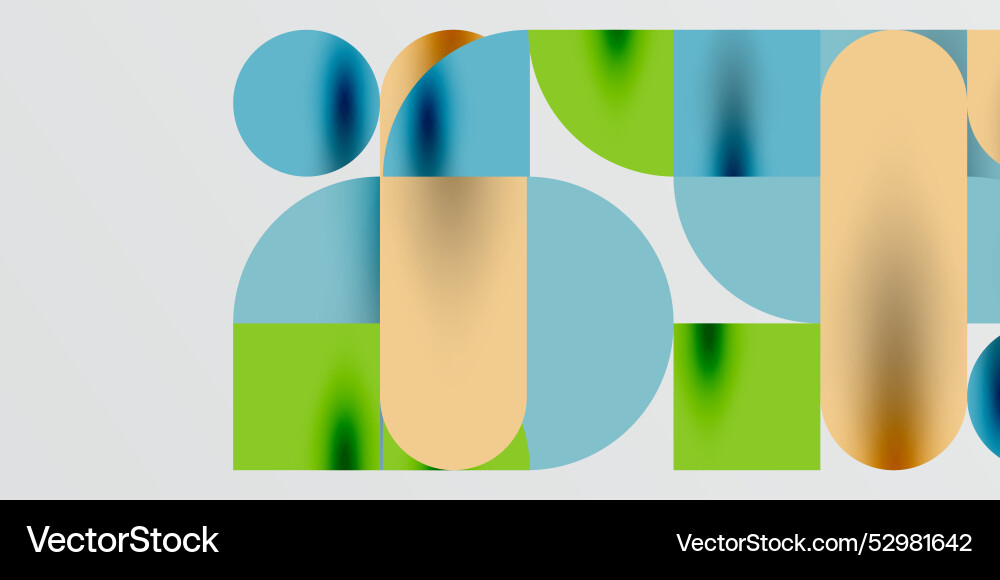 Circles semi squares and round shapes Royalty Free Vector