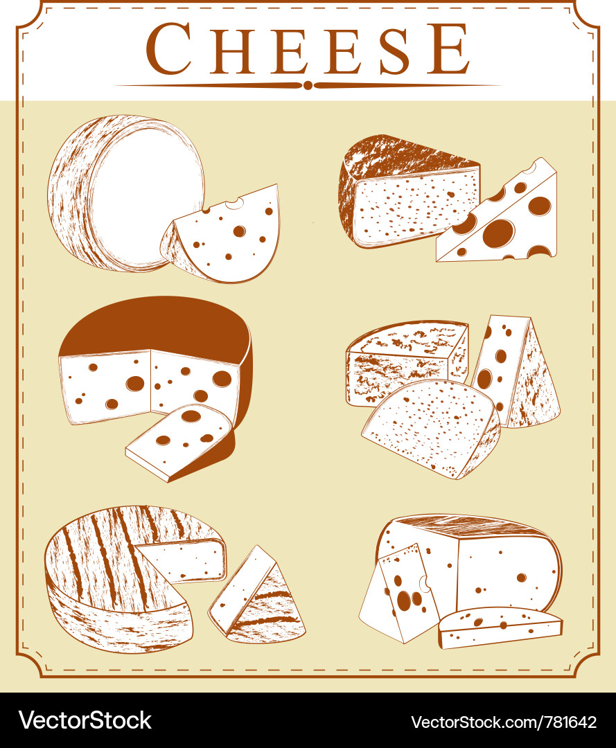 Clipart collection of cheese Royalty Free Vector Image