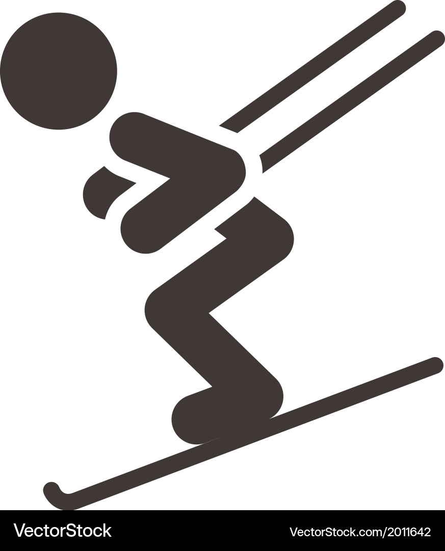 Downhill skiing Royalty Free Vector Image - VectorStock