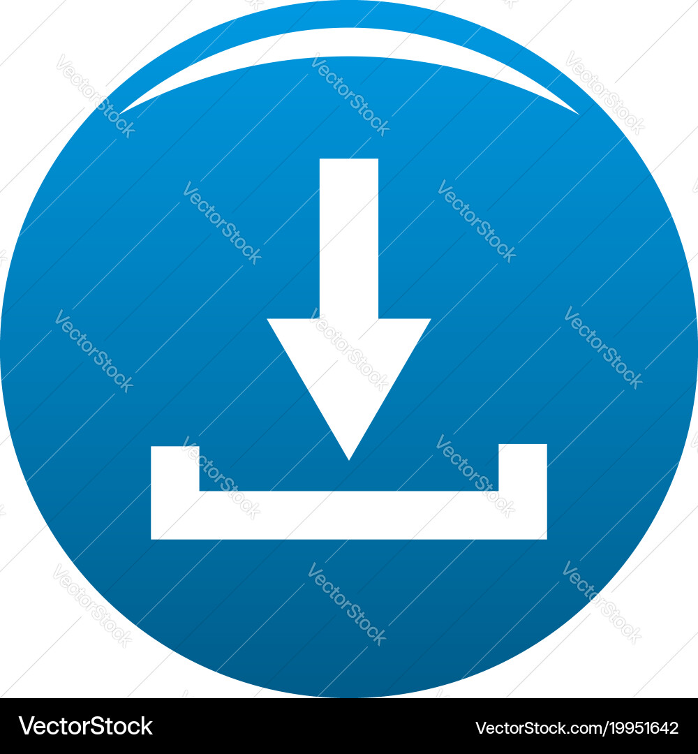 Download icon blue Royalty Free Vector Image - VectorStock