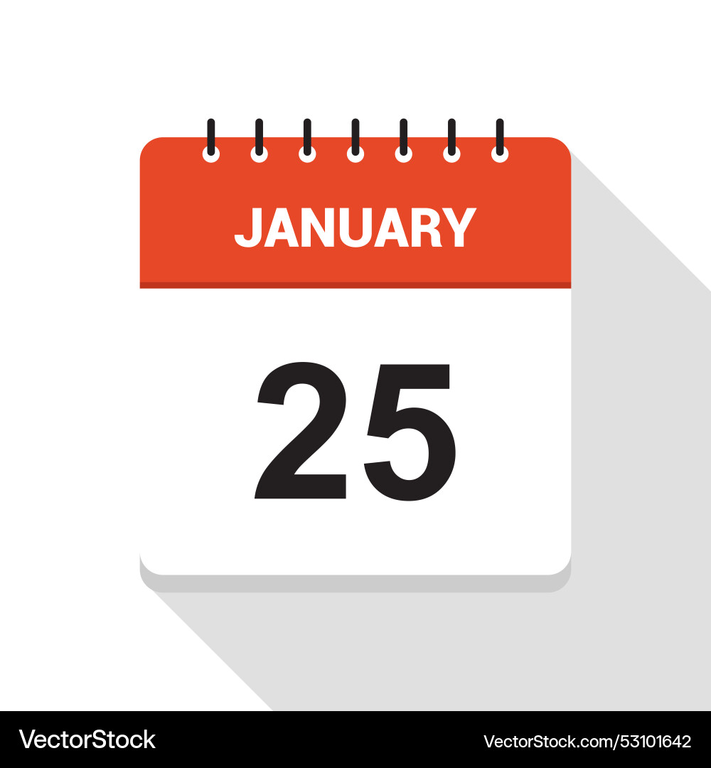 January calendar date icon Royalty Free Vector Image