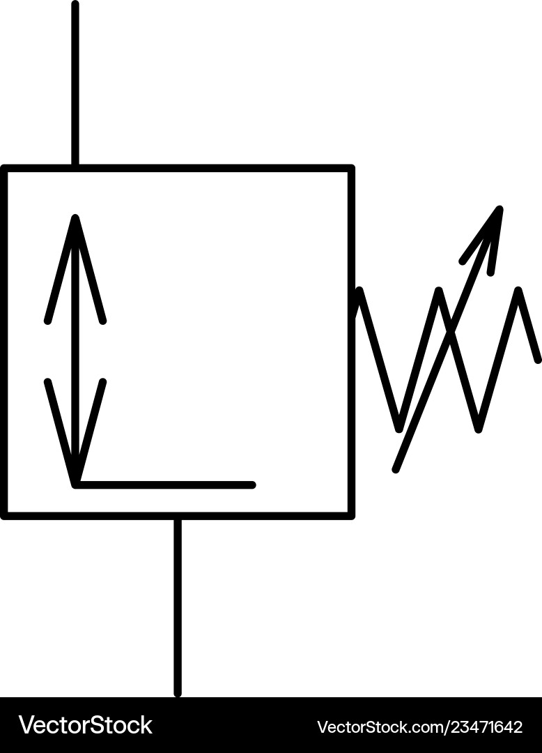 Pressure reducing valve symbol icon Royalty Free Vector