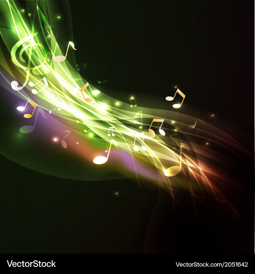 Shiny flow music note background Royalty Free Vector Image