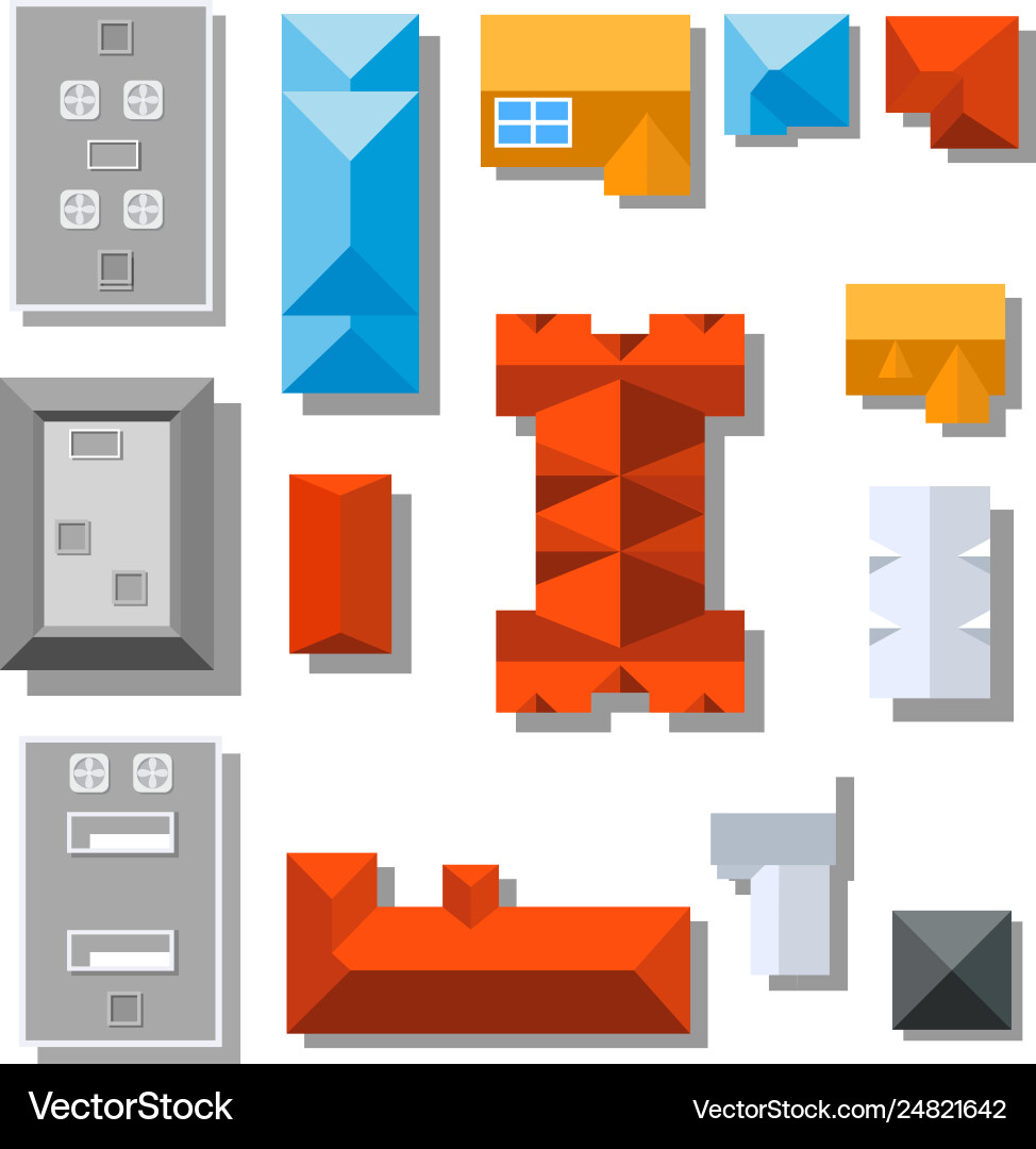 Top view roofs Royalty Free Vector Image - VectorStock