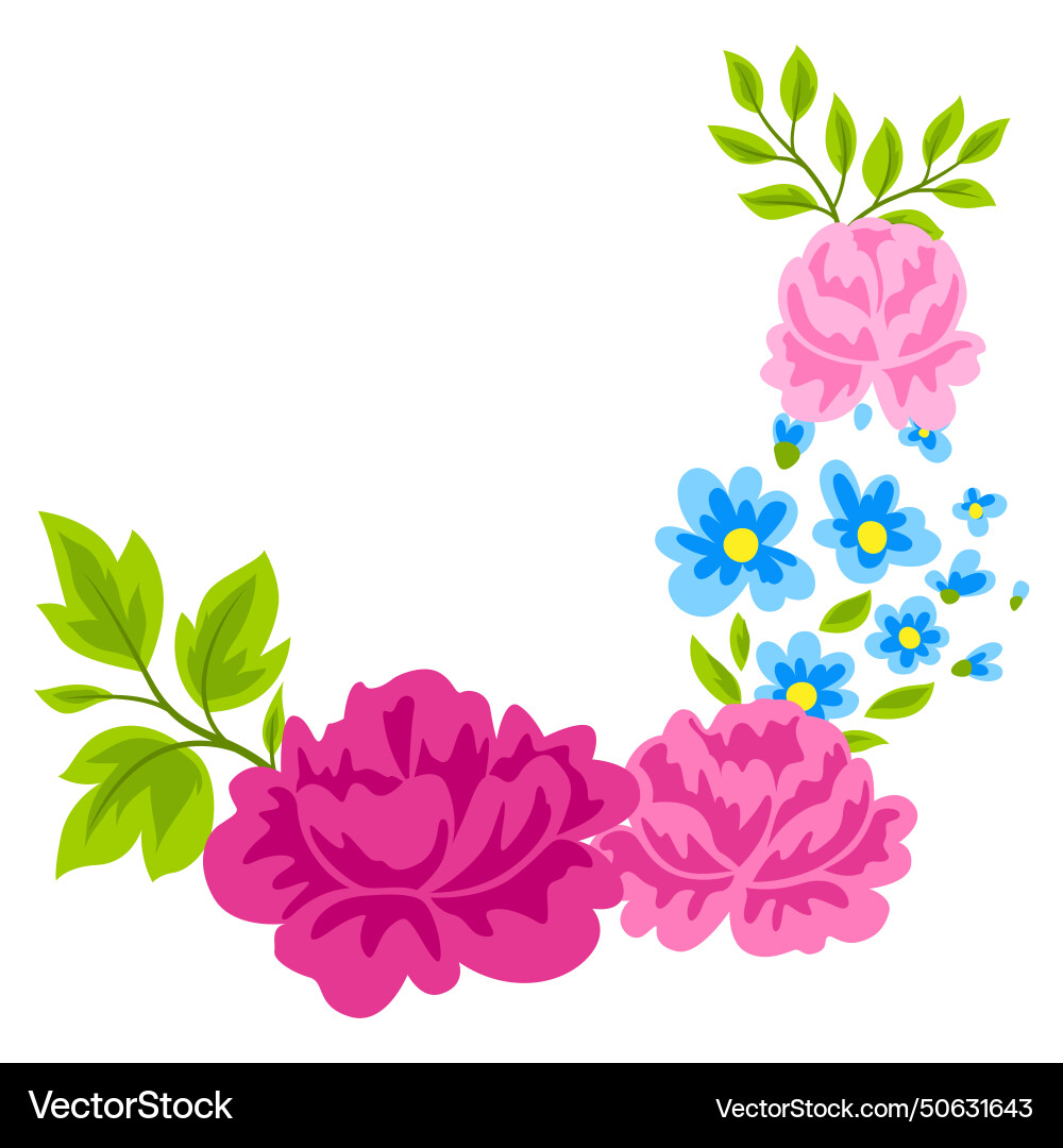 Background with pretty flowers beautiful Vector Image
