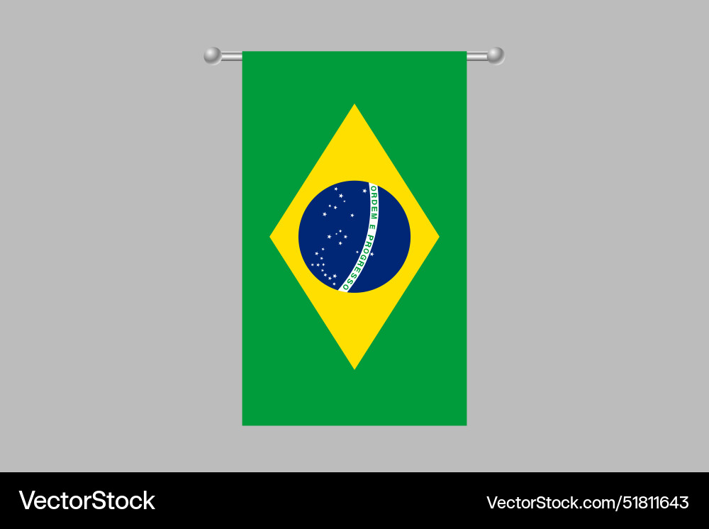 Brazil flag Royalty Free Vector Image - VectorStock