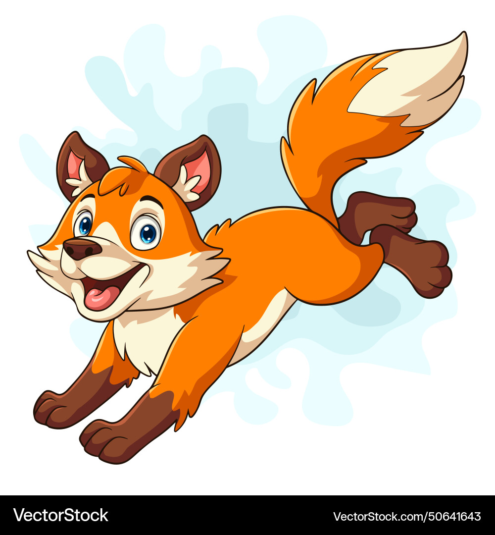 Cartoon fox isolated on white background Vector Image