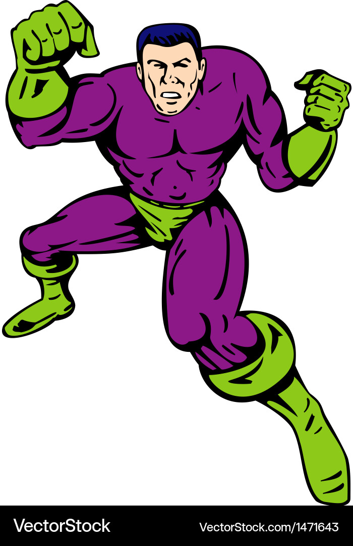 Cartoon Superhero Punching Royalty Free Vector Image