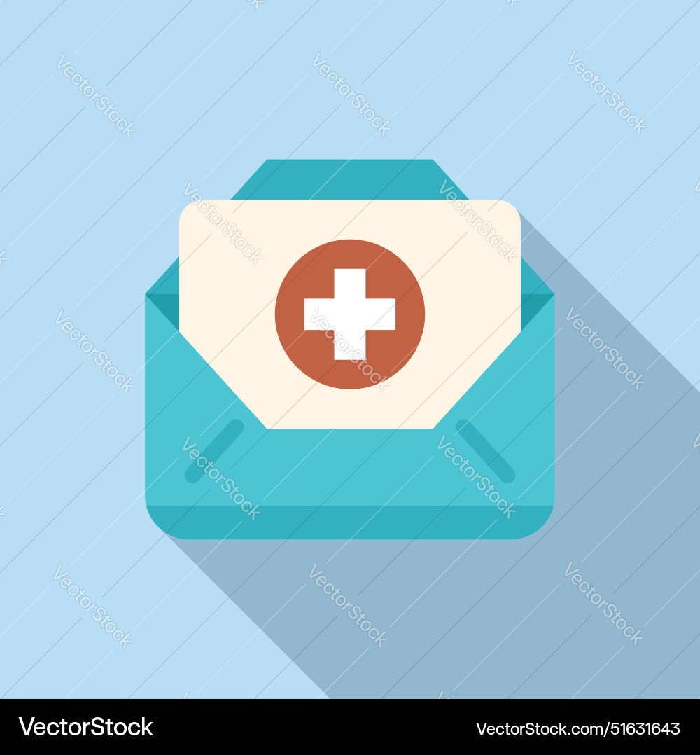Envelope containing a document with medical Vector Image