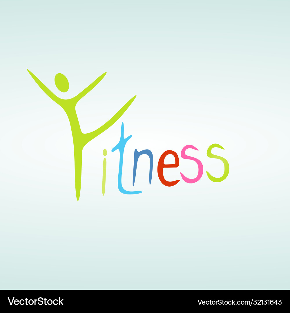Fitness and healthy exercise word icon cloud Vector Image