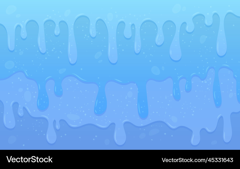 Flowing blue sticky liquid slime drips and Vector Image
