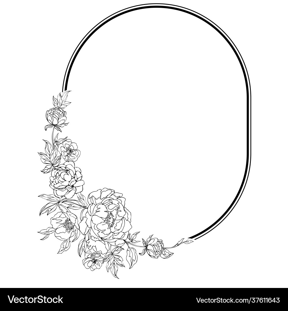 Frame with floral bouquets Royalty Free Vector Image