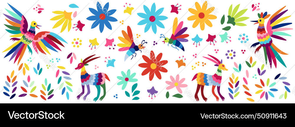 Mexican embroidery pattern Royalty Free Vector Image