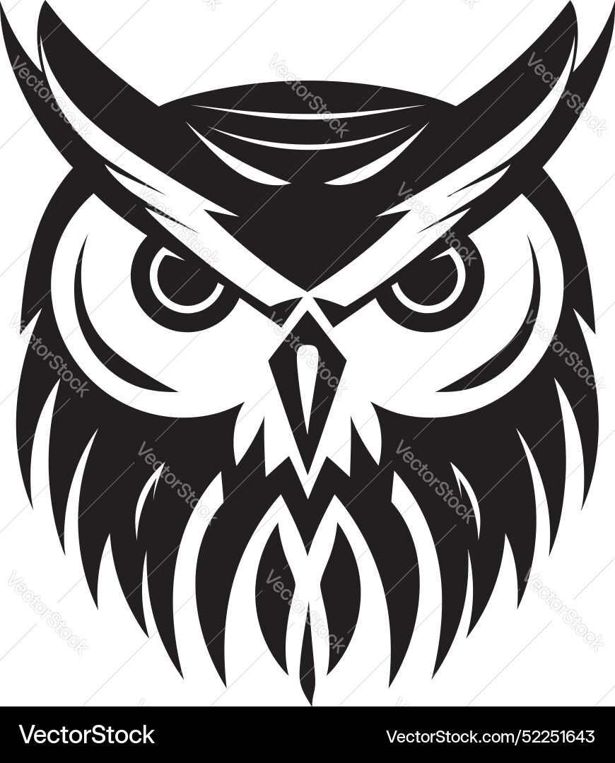 Night vision elegant logo with noir black owl Vector Image