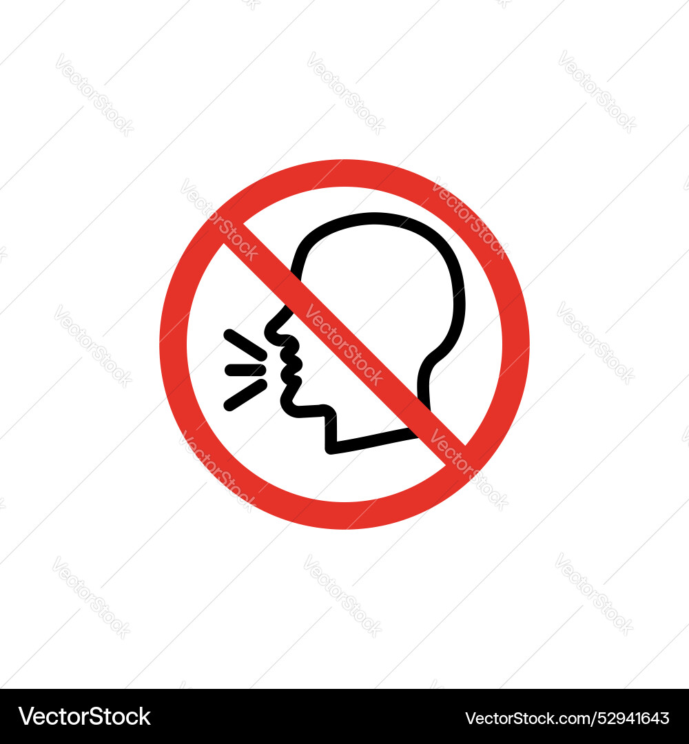 No talking sign icon set silence and quiet symbol Vector Image
