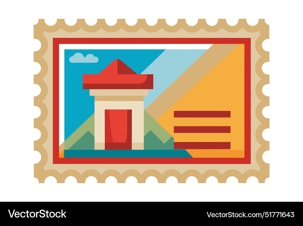 Postage card isolated flat on white background Vector Image