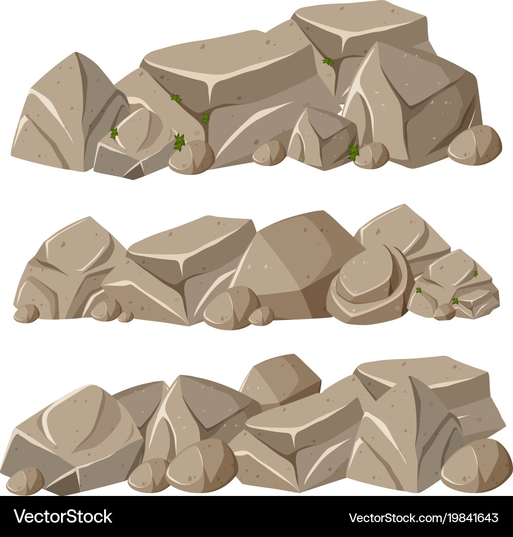 Rock formations in three patterns Royalty Free Vector Image