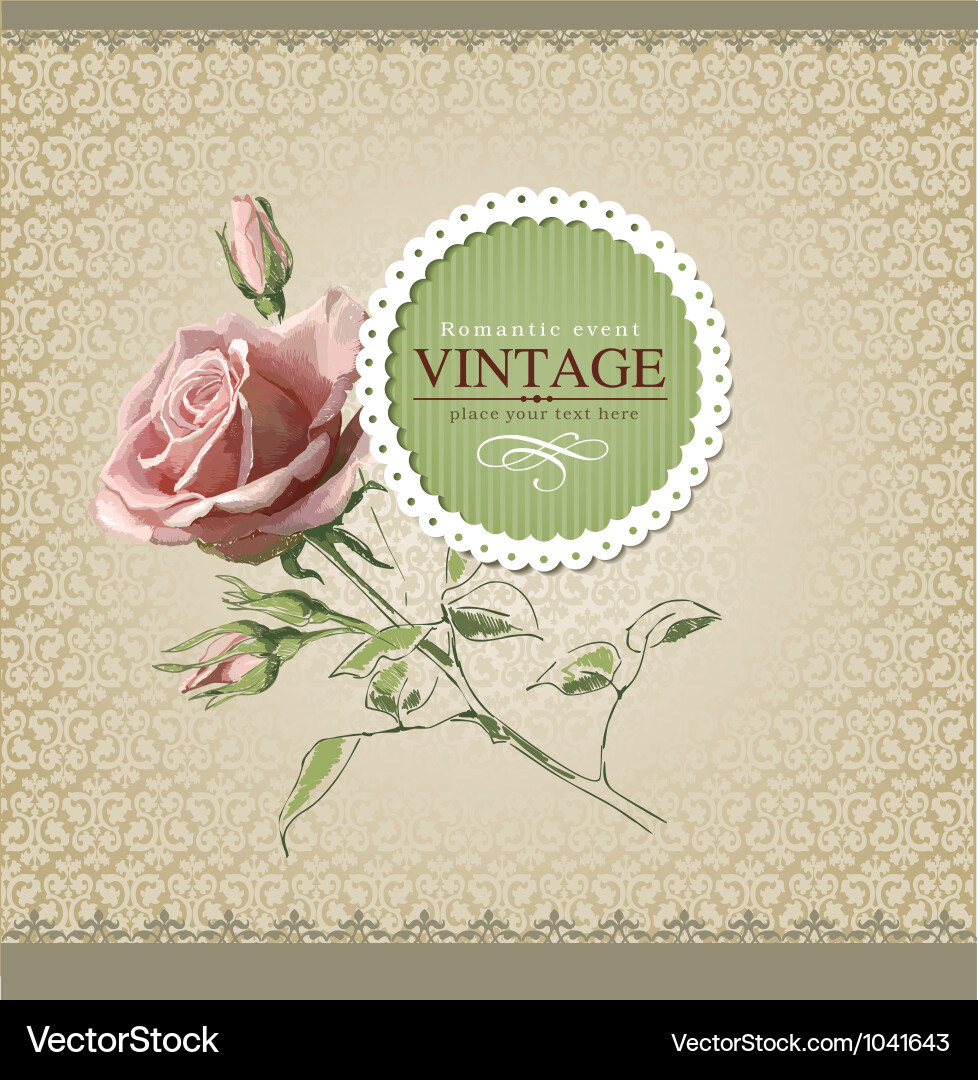 Vintage border rose Royalty Free Vector Image - VectorStock