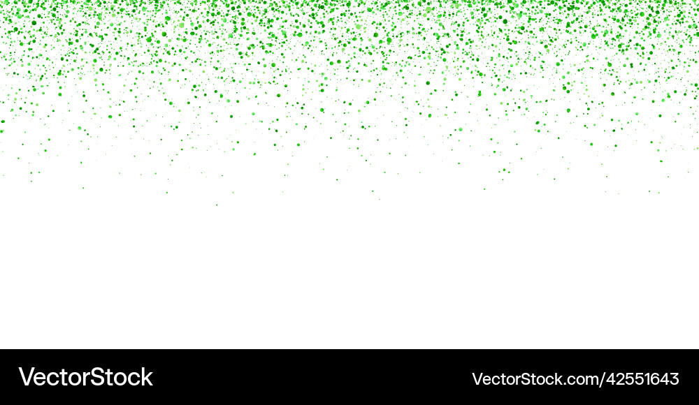 Wide green glitter holiday falling confetti Vector Image
