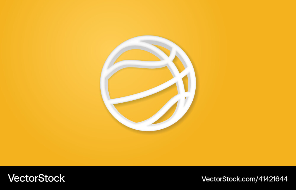 Basketball ball realistic icon 3d line Royalty Free Vector
