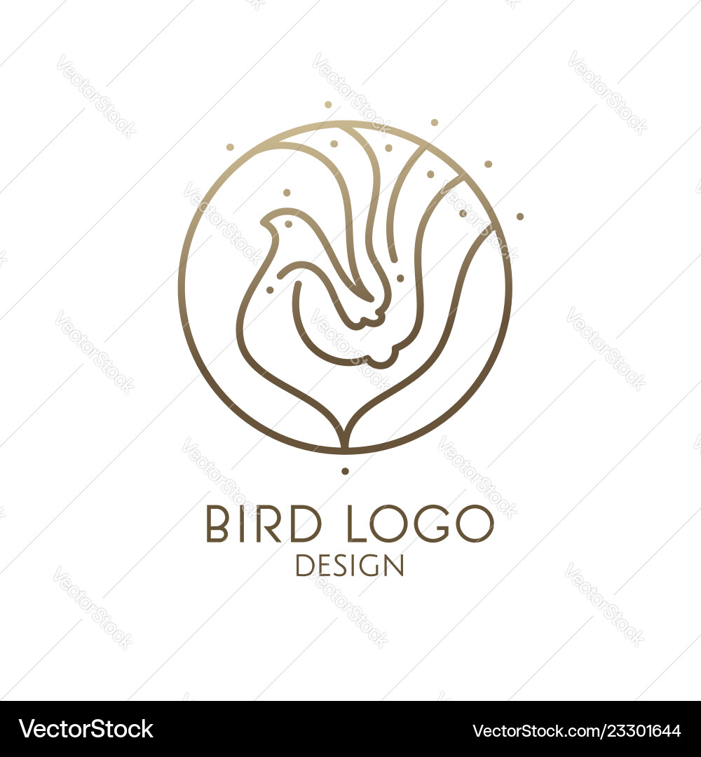 Bird linear logo Royalty Free Vector Image - VectorStock