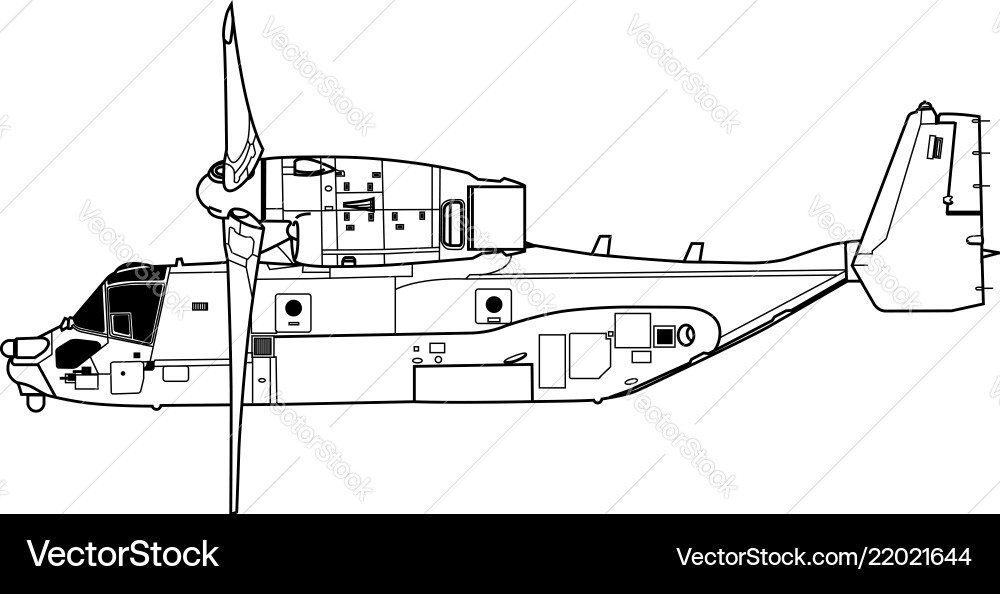 Boeing vertol v-22 osprey Royalty Free Vector Image