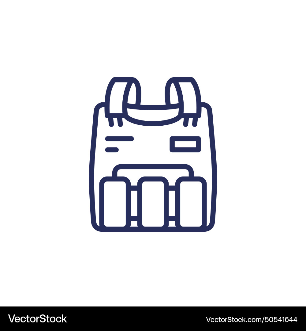 Bulletproof vest line icon body armor Royalty Free Vector