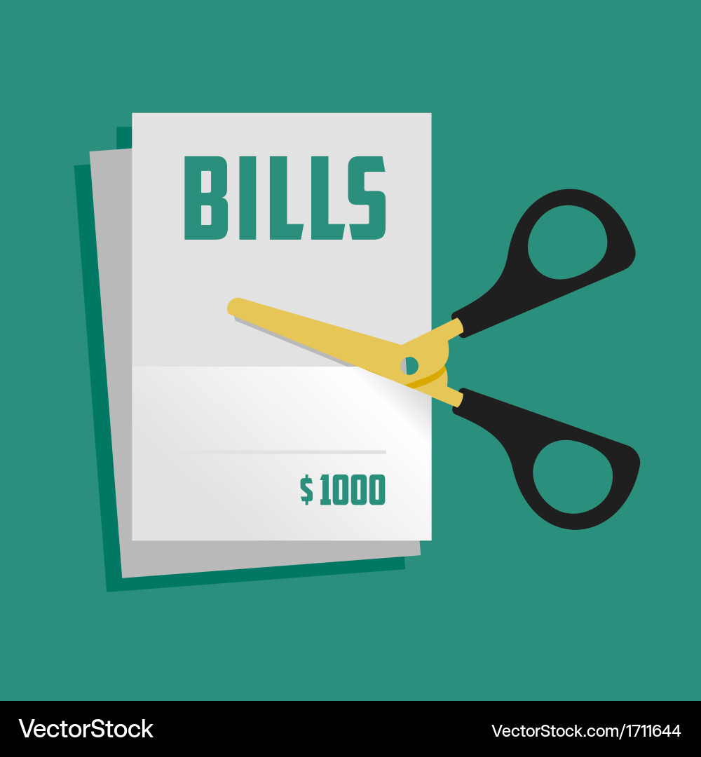 Cut bills Royalty Free Vector Image - VectorStock