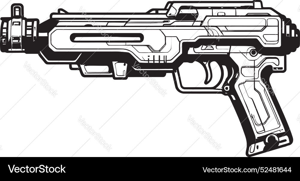 Electropulse gun black logo design railgun fury Vector Image