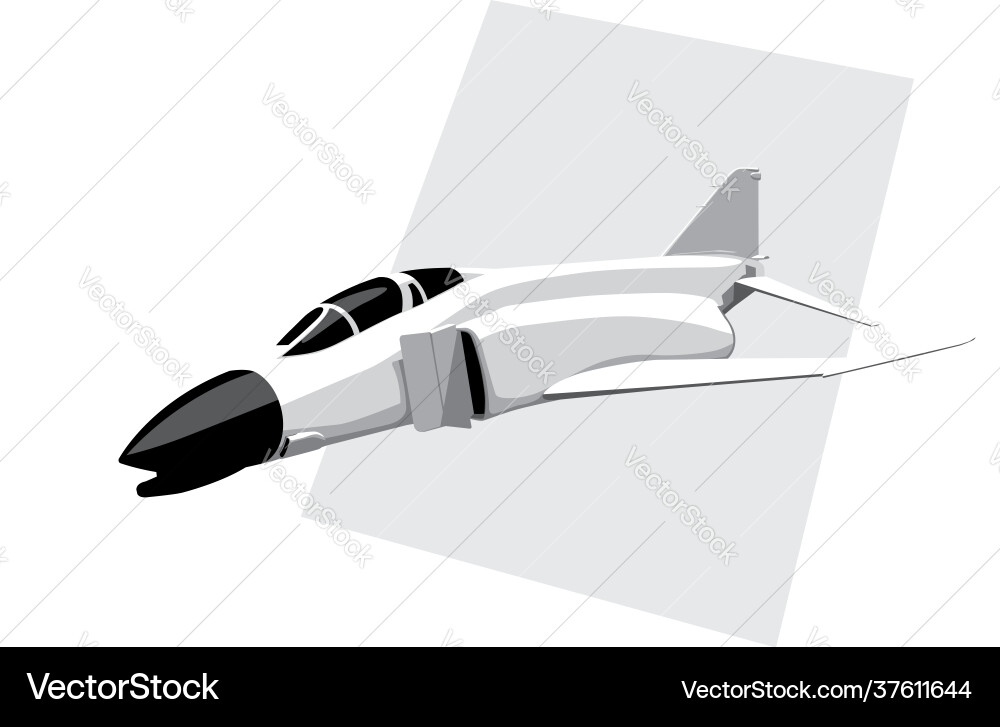 F-4 phantom ii stylized drawing a vintage jet Vector Image