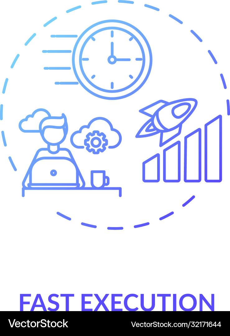 Fast execution blue gradient concept icon trading Vector Image Fast execution blue gradient concept icon trading Vector Image